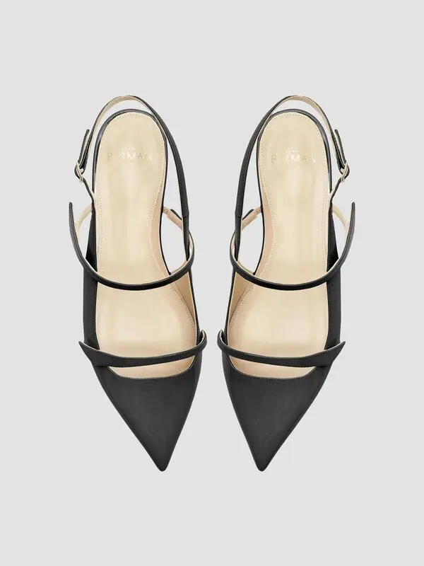 ALEXANDRE BIRMAN Tita Double-strap Leather Flats - Black