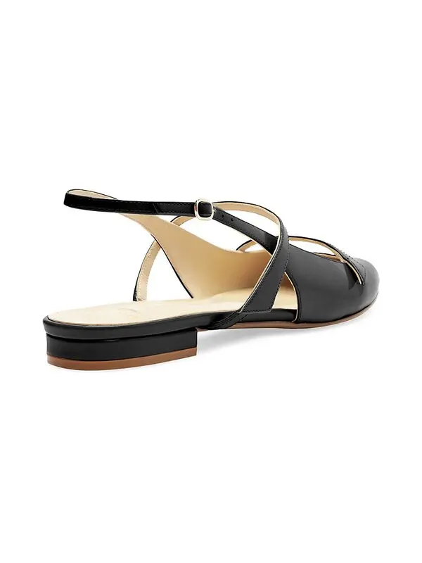 ALEXANDRE BIRMAN Tita Double-strap Leather Flats - Black