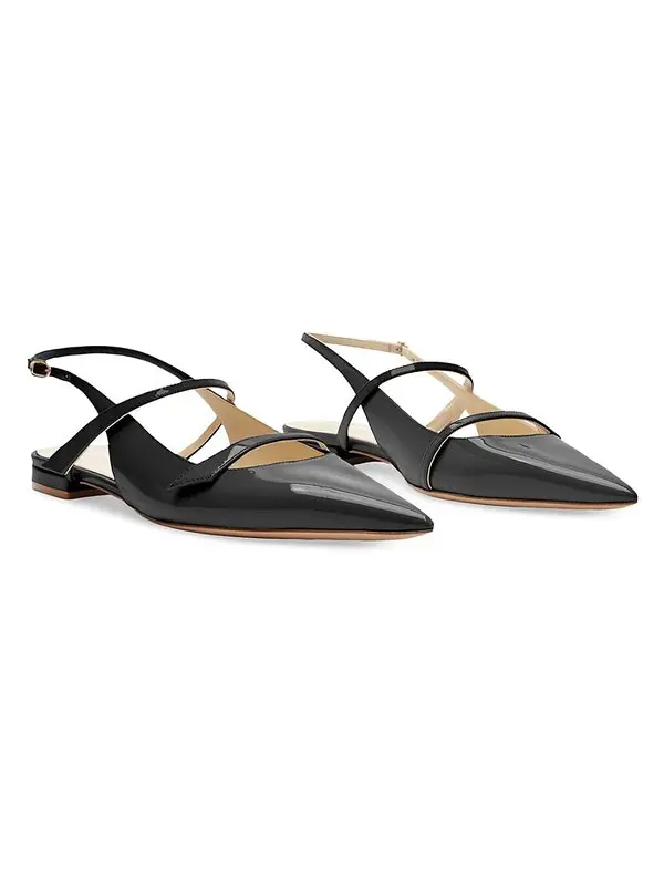 ALEXANDRE BIRMAN Tita Double-strap Leather Flats - Black