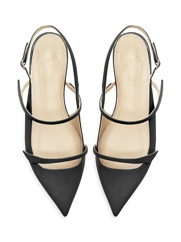 ALEXANDRE BIRMAN Tita Double-strap Leather Flats - Black