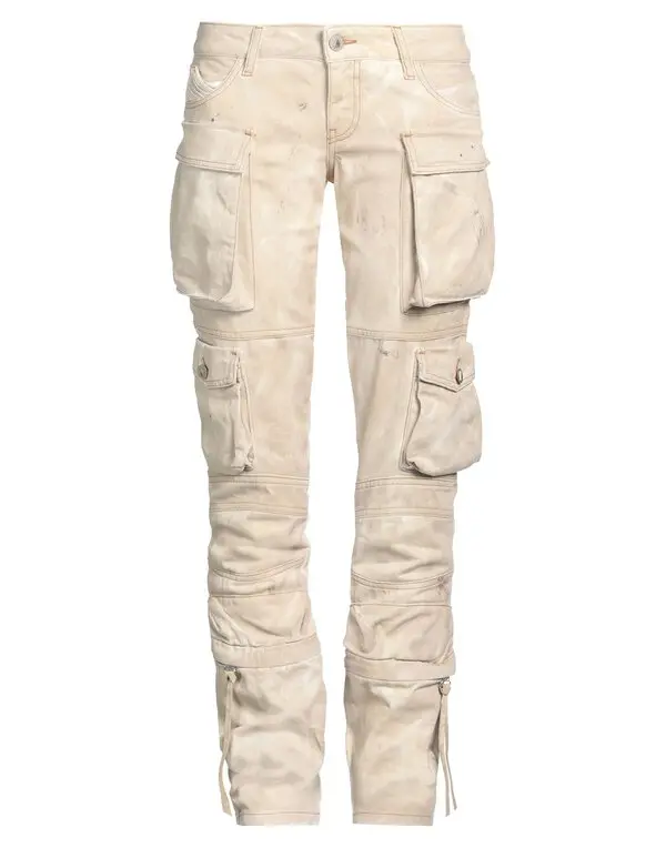 Attico Cotton Cargo Jeans - Beige