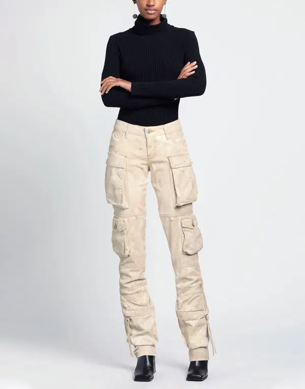 Attico Cotton Cargo Jeans - Beige