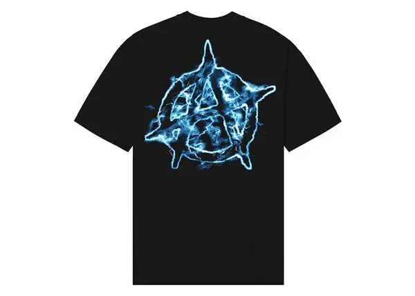 REVENGE Blue Lightning Anarchy Tee Shirt - Black