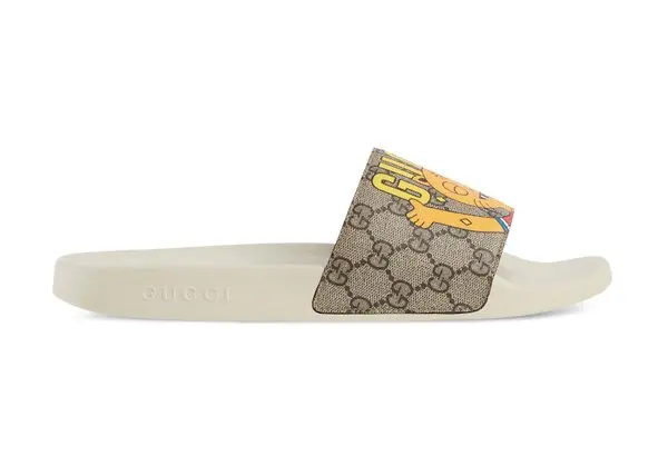 Gucci X Pablo Delcielo Cat Gg Supreme Slide - Beige