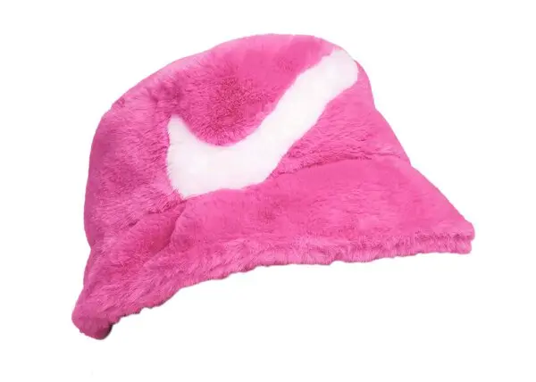 Nike Apex Faux Fur Swoosh Bucket Hat - Laser Fuchsia/white