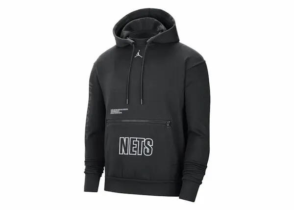 JORDAN Nba Brooklyn Nets Statement Edition Loose Fit Hoodie - Black