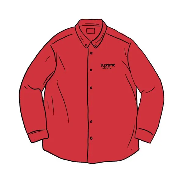 Supreme Classic Logo Denim Shirt - Red