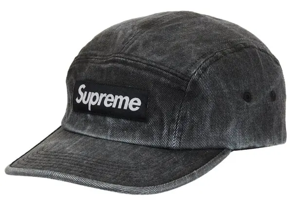 Supreme Coated Denim Camp Cap - Black
