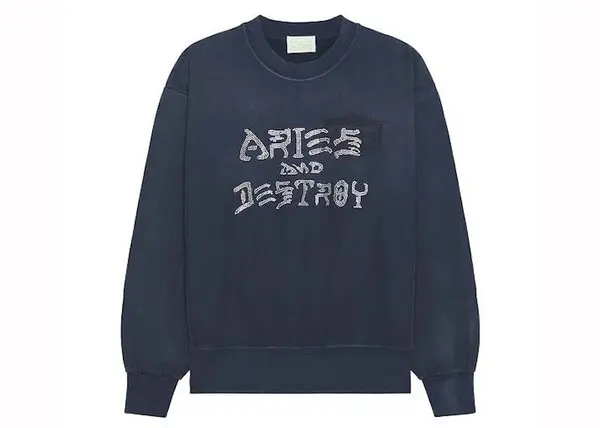 Aries Aged And Destroy Diamante Crewneck Sweatshirt