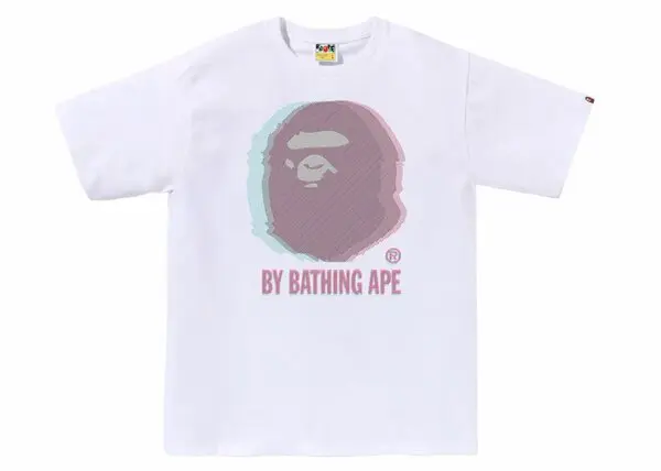 A BATHING APE Glitch Art Bathing Tee Shirt - White