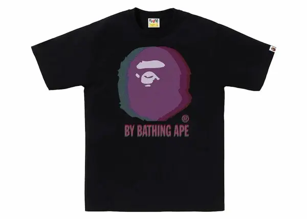 A BATHING APE Glitch Art Tee - Black
