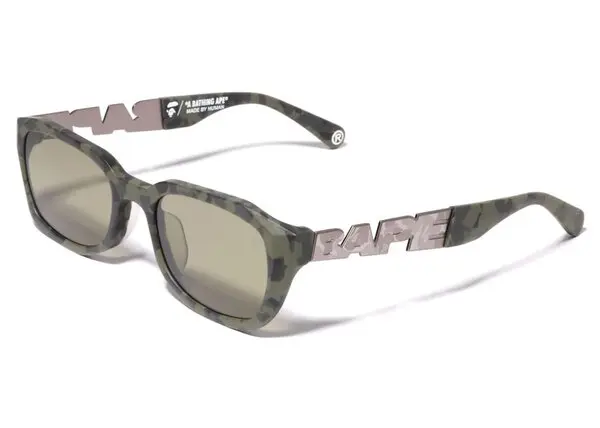A BATHING APE Frame 19 Sunglasses - Olivedrab Green