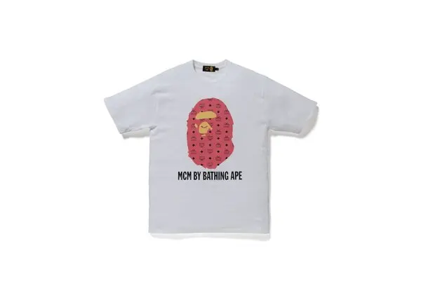A BATHING APE X Mcm Bathing Tee Shirt - White/pink