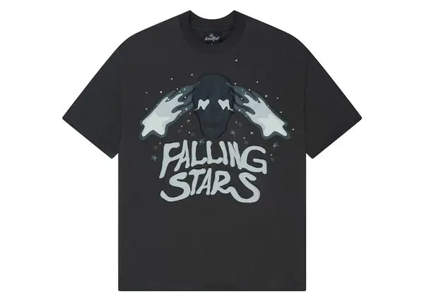 BROKEN PLANET Falling Stars T-shirt - Soot Black