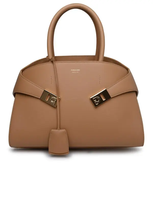 FERRAGAMO Coffee Lear Bag