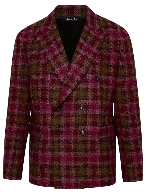 Brian Dales Double Breasted Plaid Blazer