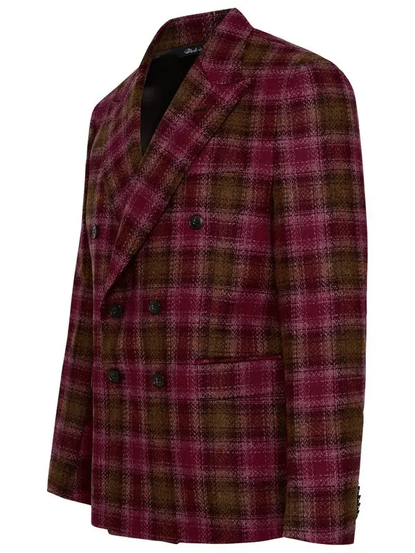 Brian Dales Double Breasted Plaid Blazer