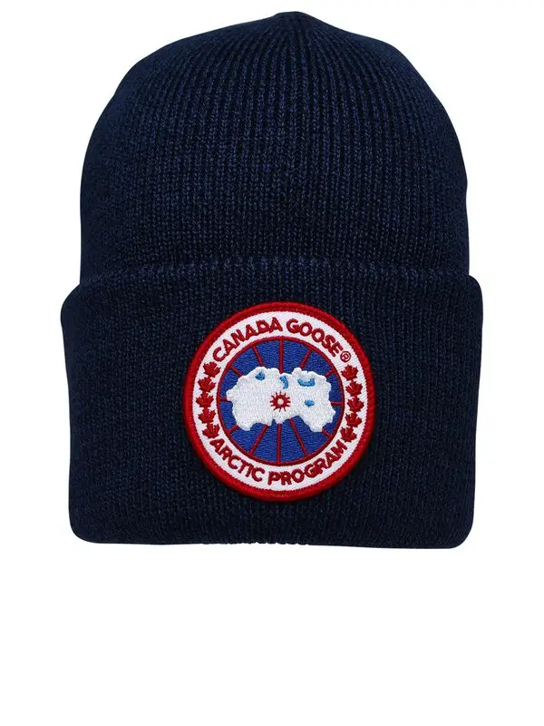 Canada Goose Artic Disc Blue Wool Beanie