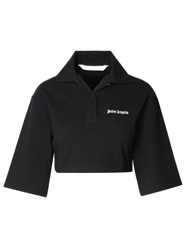 Palm Angels Cotton Crop Polo Shirt