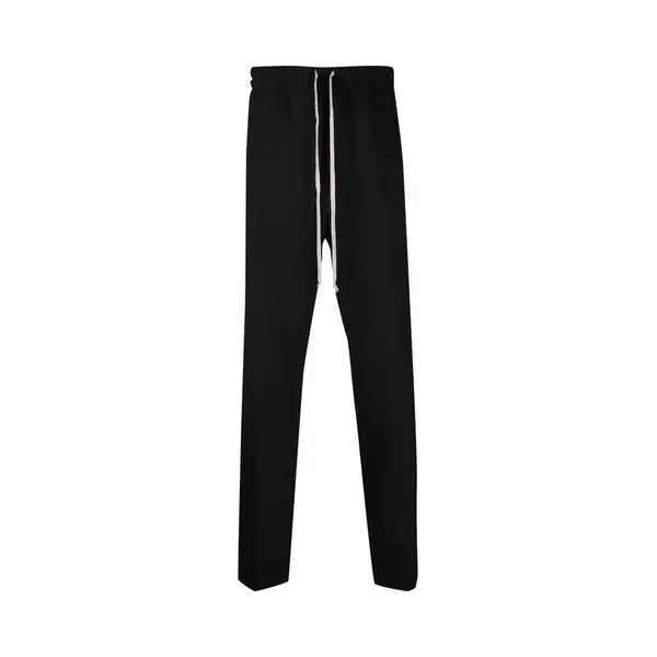 Rick Owens Paper Finish Wool Drawstring Pants - Black