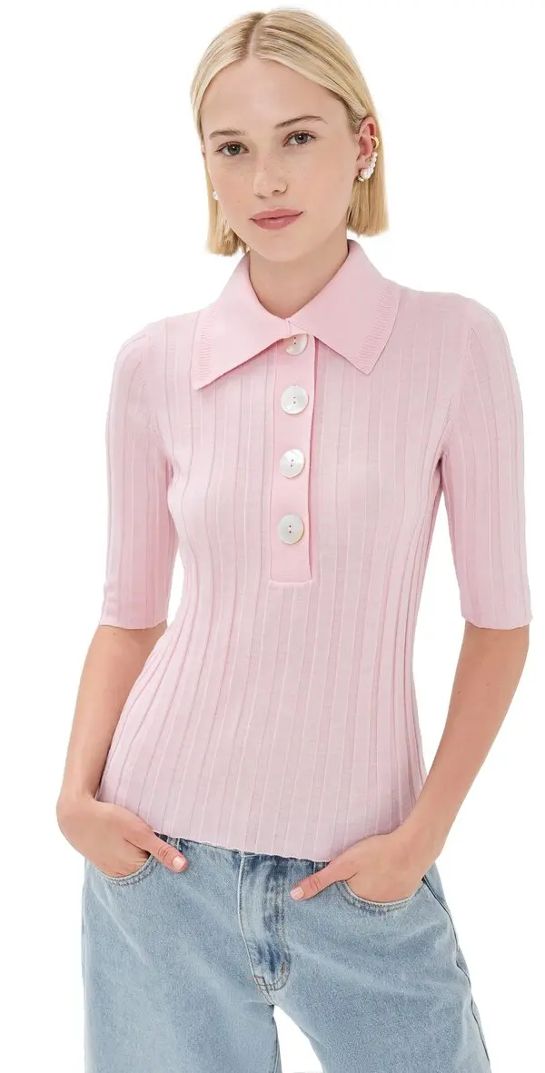 NACKIYE Sugarman Knit Polo - Rose