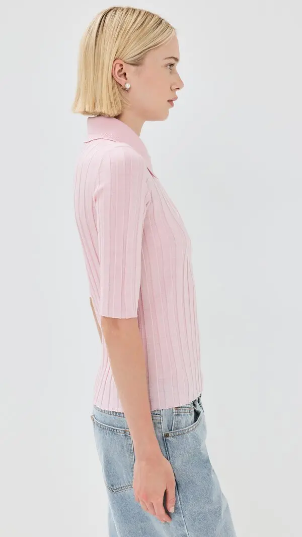NACKIYE Sugarman Knit Polo - Rose