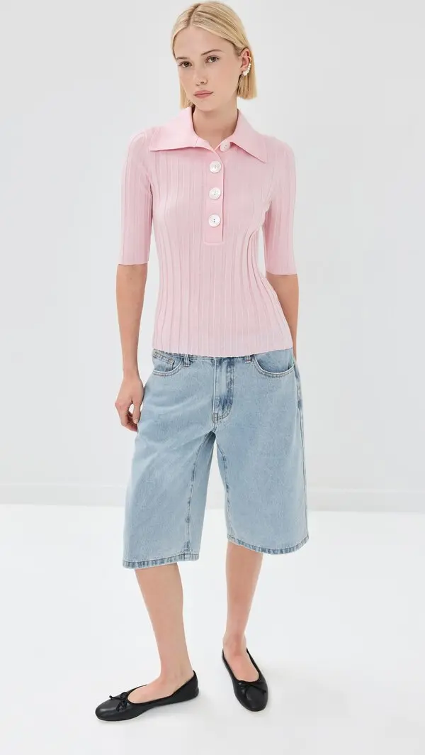 NACKIYE Sugarman Knit Polo - Rose