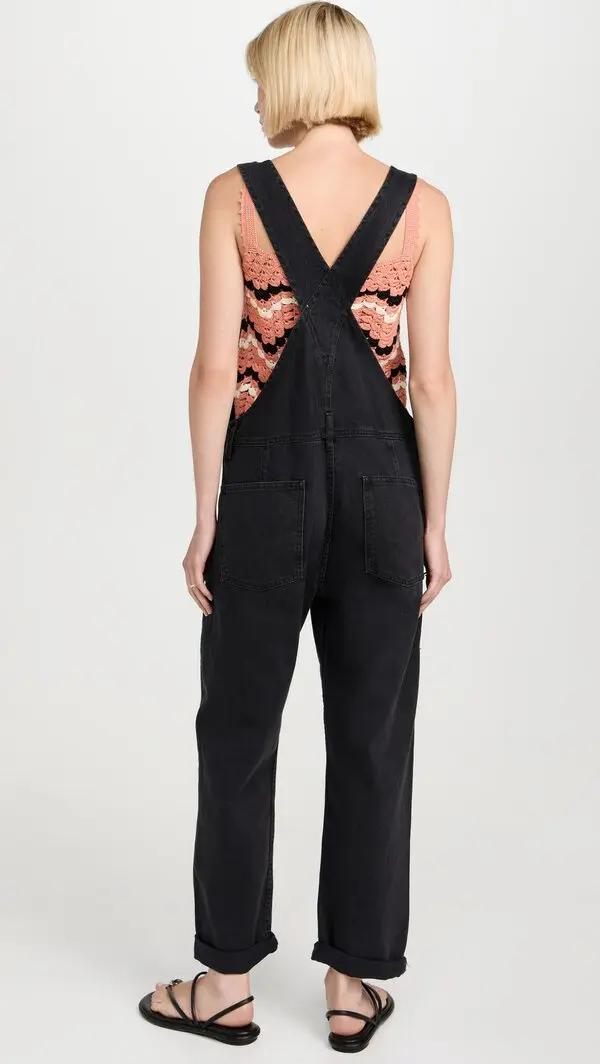 Free People Ziggy Denim Overalls - Mineral Black