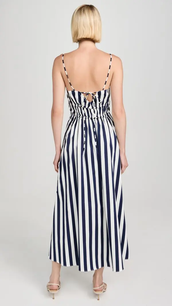 English Factory Stripe Sleeveless Maxi Dress