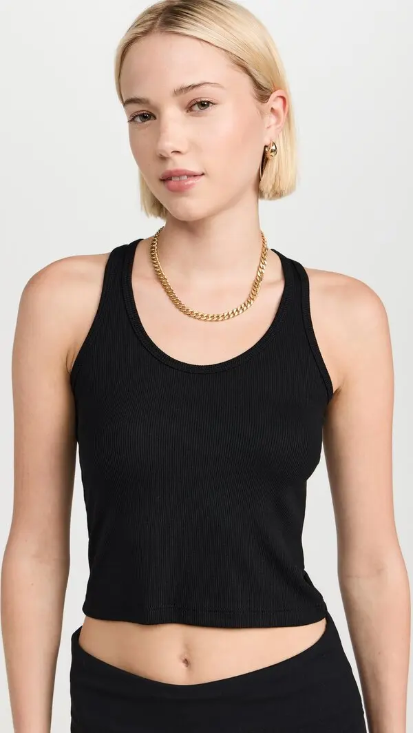 Splits59 Ashby Rib Crop Top - Black