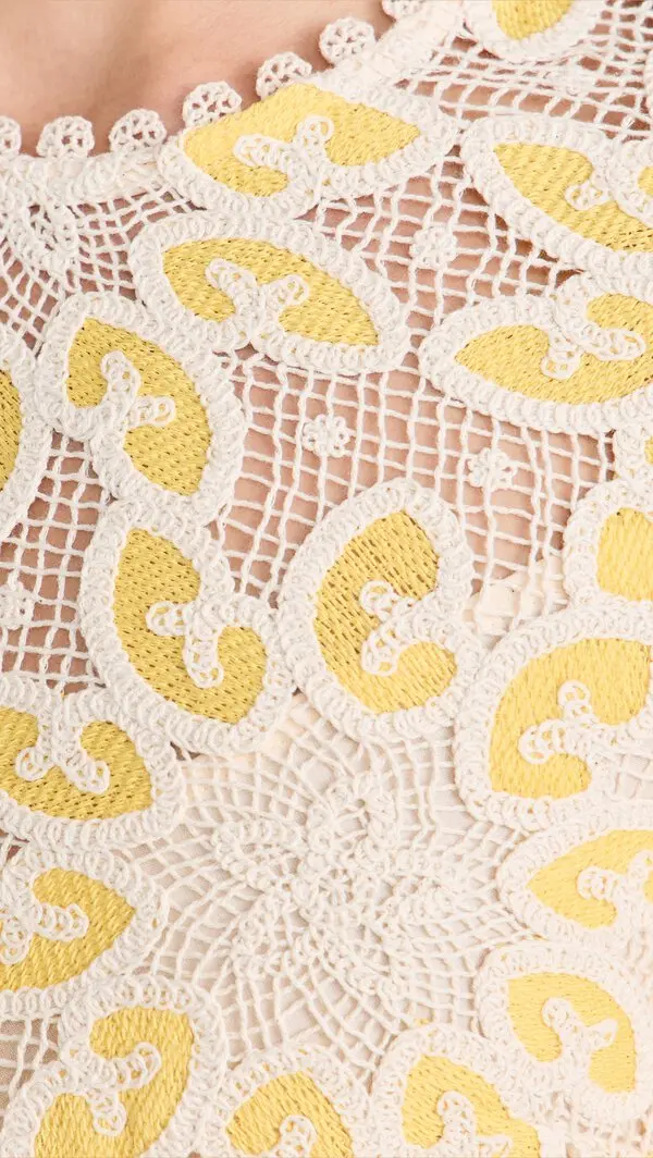 Zimmermann Golden Lace Mini Dress In Cream/Yellow - 40% Off | Editorialist