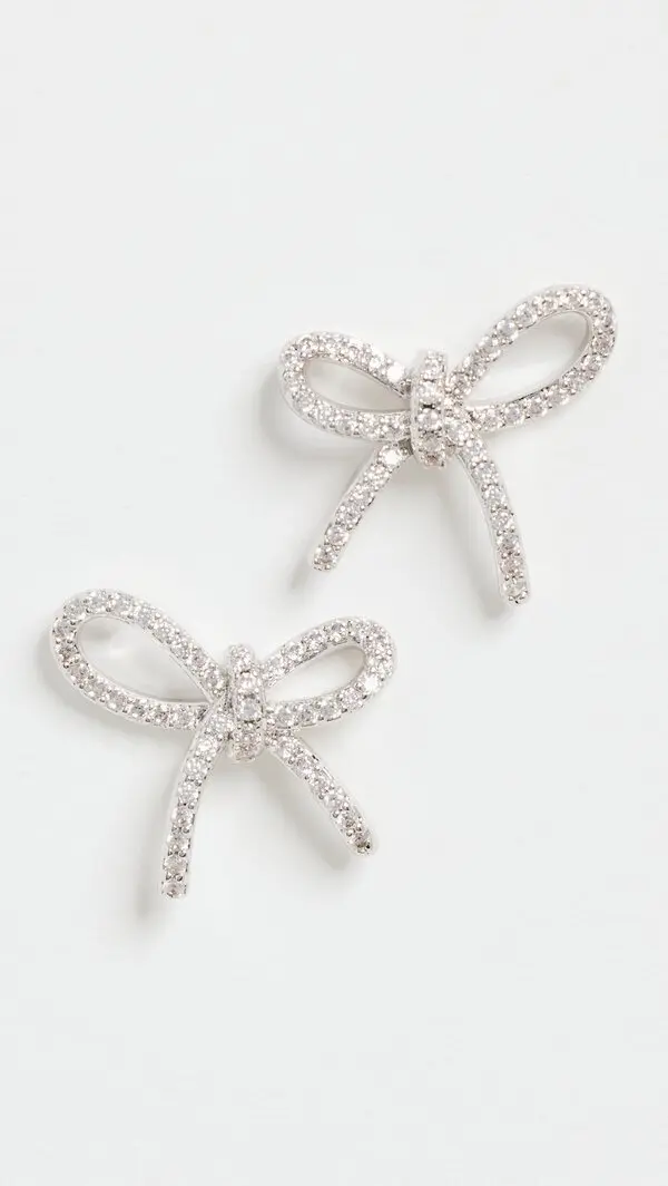 BY ADINA EDEN Pave Bow Tie Stud Earrings