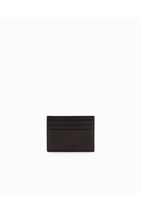 Giorgio Armani Nappa Leather Card Holder - Black