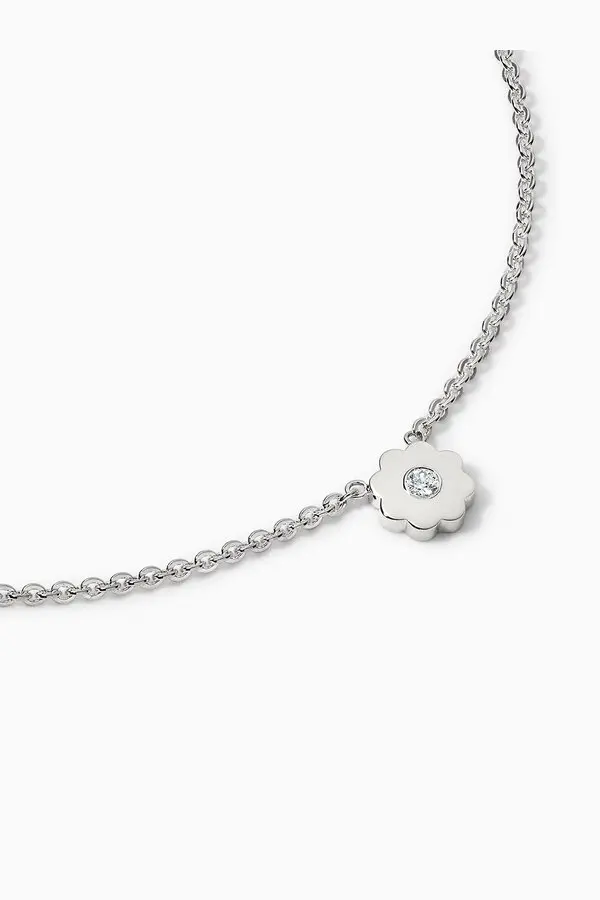 ETIQ Garden Diamond And Silver Pendant Necklace - Floral