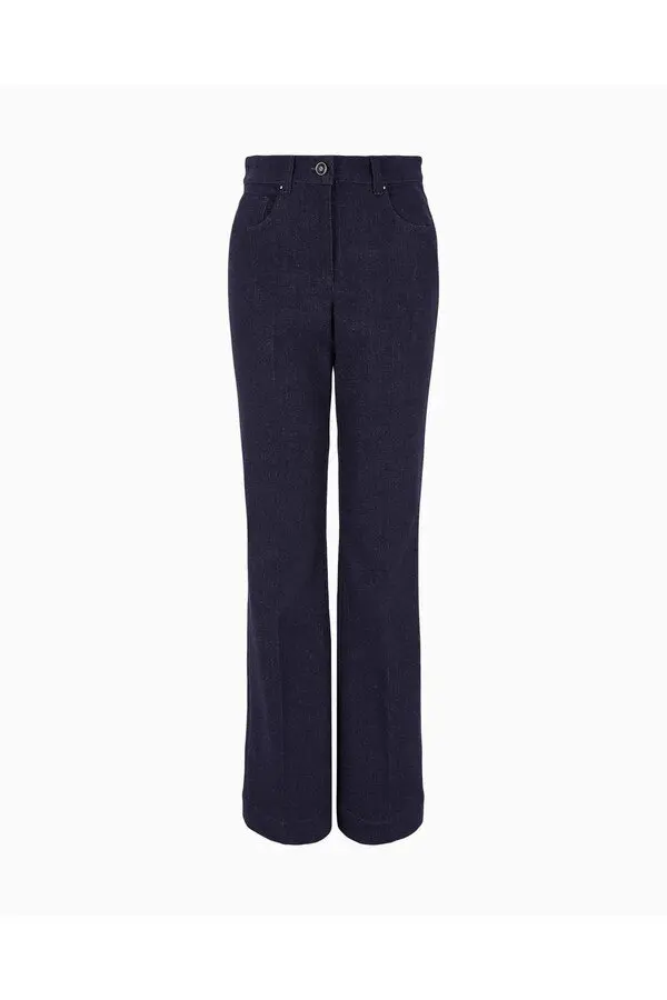 Giorgio Armani Denim Flared Trousers - Blue