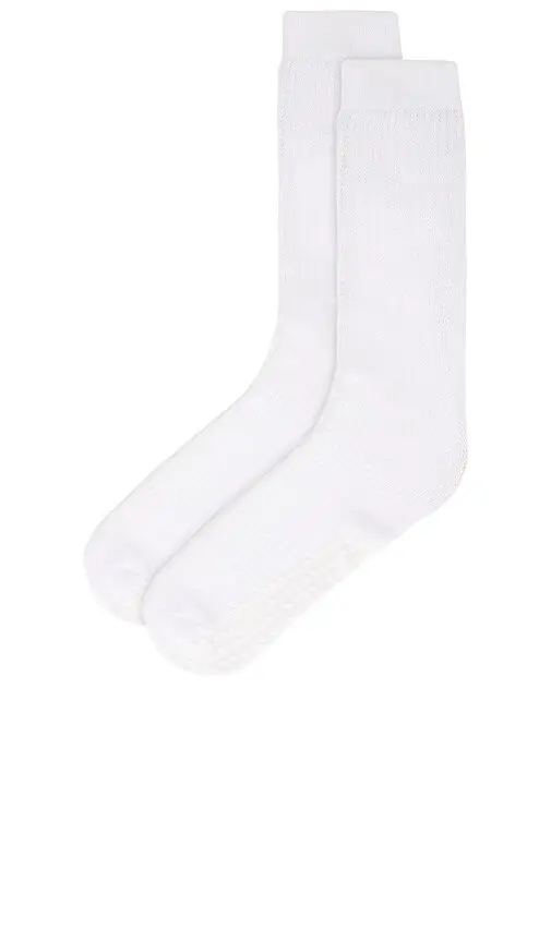 SOULS. Cloud Grip Ribbed Knit Socks - White