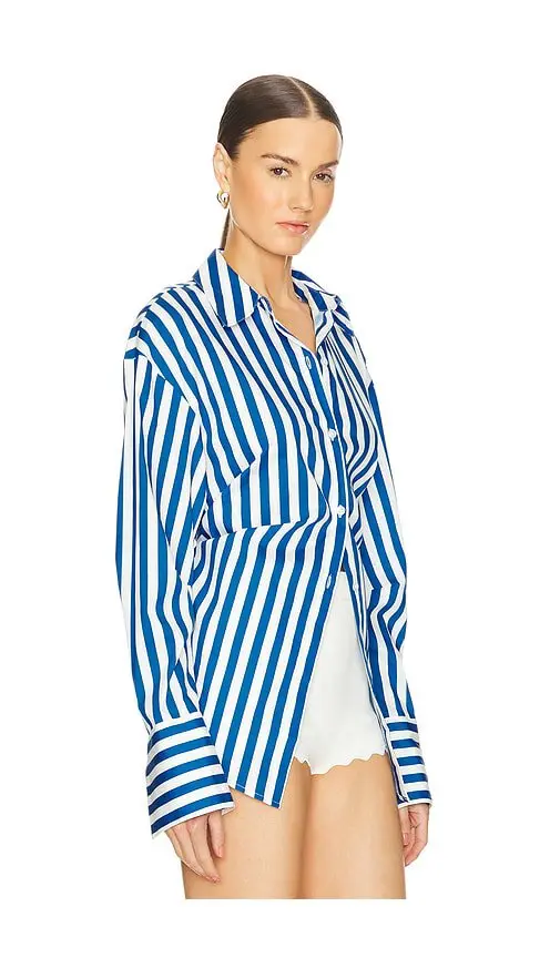 SIMONMILLER Loch Button-up Shirt - Blue Stripe