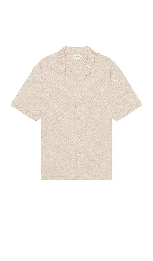 BOUND Diamond Cuban Short Sleeve Shirt In Nude
