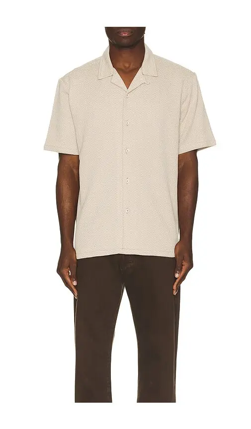 BOUND Diamond Cuban Short Sleeve Shirt In Nude