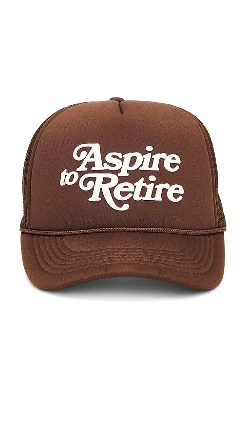 MOTEL MARGARITA Aspire Script Trucker Hat In Brown