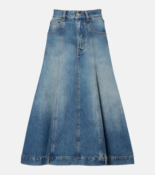 Victoria Beckham Midi Skirt - Blue