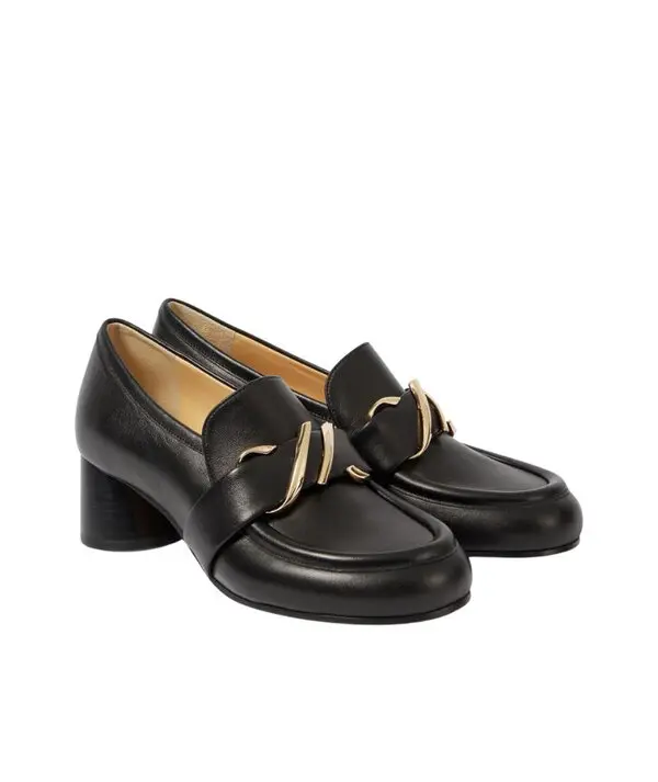Proenza Schouler Monogram Leather Loafer Pumps