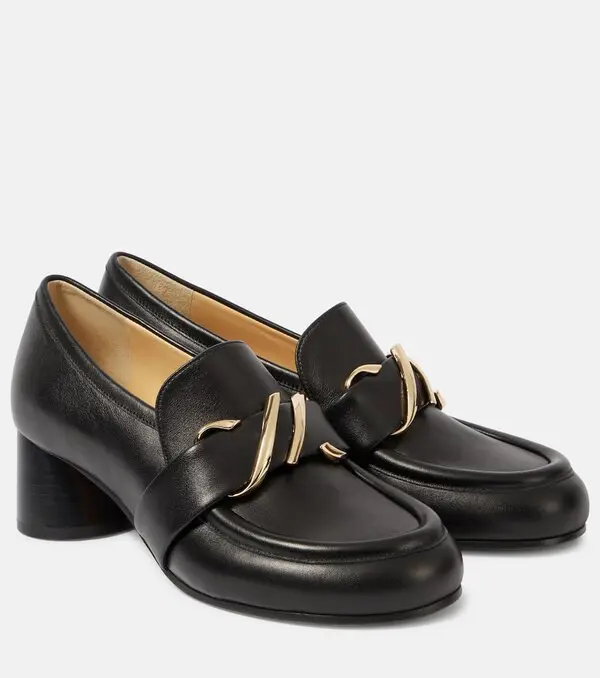 Proenza Schouler Monogram Leather Loafer Pumps