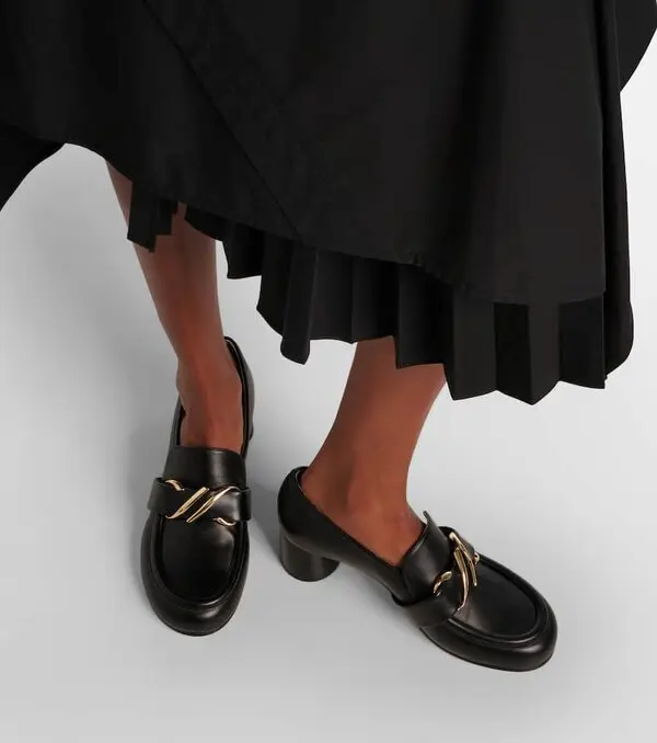 Proenza Schouler Monogram Leather Loafer Pumps