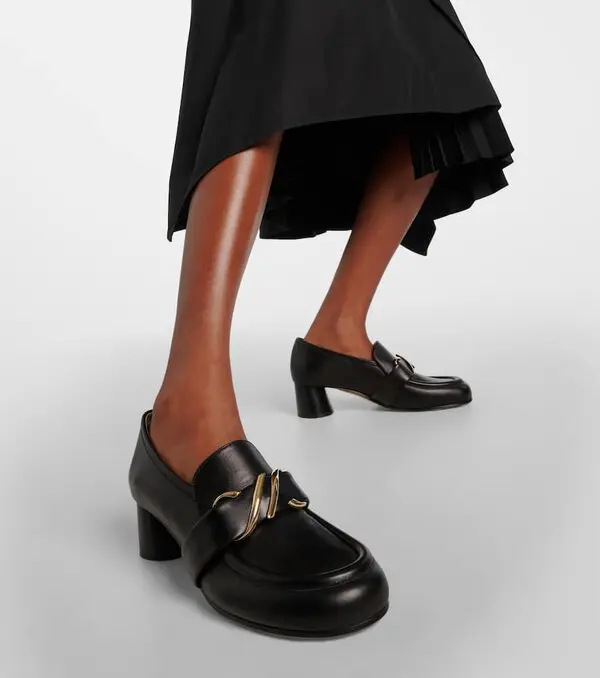 Proenza Schouler Monogram Leather Loafer Pumps