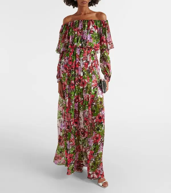 Costarellos Floria Devoré Gown