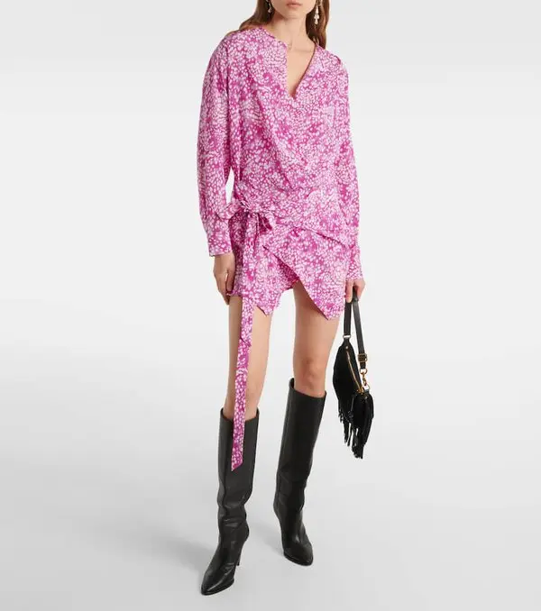 Isabel Marant Étoile Habla Draped Silk-blend Minidress