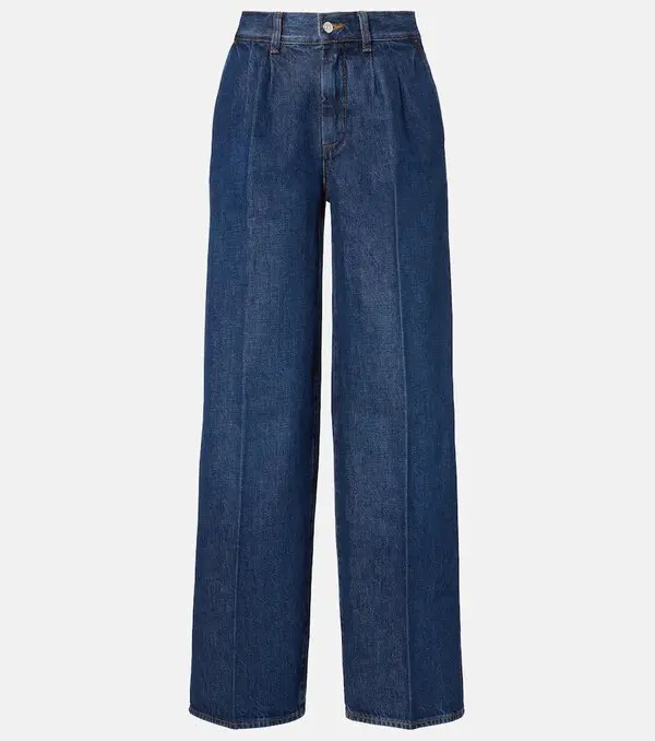 FRAME High-rise Wide-leg Jeans - Blue