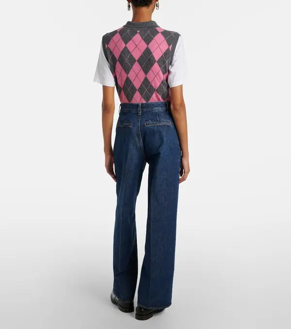 FRAME High-rise Wide-leg Jeans - Blue