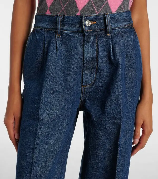 FRAME High-rise Wide-leg Jeans - Blue